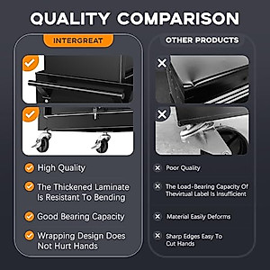 INTERGREAT Rolling Tool Chest with Wheels and 8 Drawers, Detachable Large Tool Cabinet with Lock for Garage, Locking Mechanic Tool Cart with Black Liner for Warehouse, Workshop, High Capacity