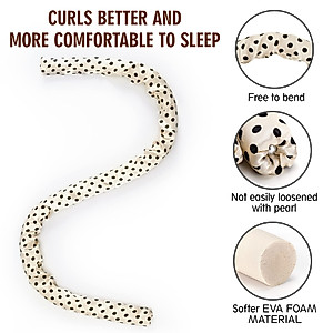 IENIN Heatless Curling Rod Headband, EVA Foam Heatless Curling Set to Sleep in Curl Ribbon for Women, F-Blue, 4 Count, Holiday Gift