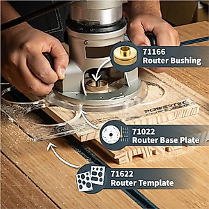 POWERTEC 71166 Short Shank Guide Bushing and Nut, 5/8-Inch