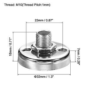 PATIKIL 0.71" Microphone Flange Mount, 2 Pack M10 Male Thread Nut Screw Round Base for Microphone Gooseneck Hose Adapter, Silver Tone