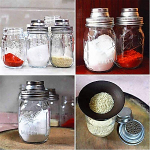 Mason Jars Shaker Lids Regular Mouth Sealing Lids for Mix Spices Canning Jar Lid Set of 4