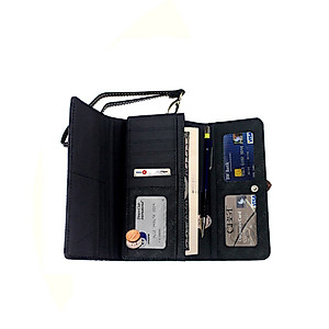 MW494-W002 Montana West Sugar Skull Collection Tri-Fold Wallet Wristlet (Black/Multi)