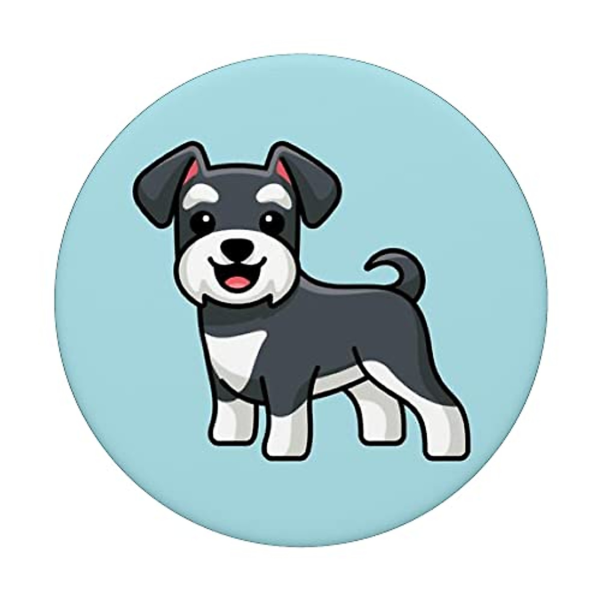 Cute Blue White Gray Schnauzer Kawaii Dogs Puppy Animals PopSockets Swappable PopGrip