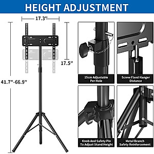 Portable TV Tripod Stand Tilt Mount for 32 to 55 inch LCD LED Flat Screen TV Display Floor Stand