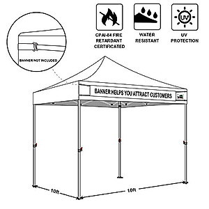 Eurmax USA Smart Durable Pop up Canopy Tent with 1 Sidewall 10'x10' Outdoor Craft Show Canopy Bouns 4X Stakes(White）