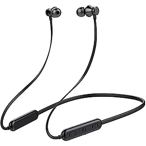 Bluetooth Running Headphones, Wireless V5.0 Sports Sweatproof Earphones Noise Cancelling Earbuds for Gym Built-in Mic Compatible with Samsung S9/S8 Note 8/7 and Android Smartphones (Black)