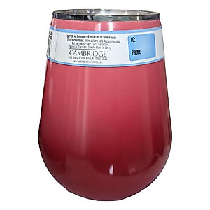 CAMBRIDGE Wine Tumbler 14oz. Stemless Stainless Steel BPA Free (Red Ombre)