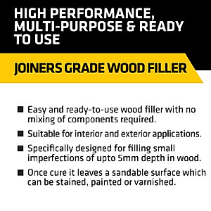 Everbuild Multipurpose Wood Filler – Ideal for Filling Small Imperfections – Sandable – Light Stainable – Easy Squeeze Tube – 100ml