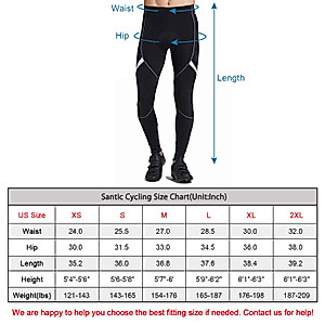 Santic Men's Cycling Bike Pants Road Bicycle Tights Outdoor Biking Leggings White L