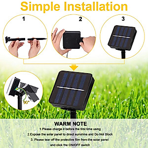 Solar Globe String Light 100 LED 39FT Outdoor Patio Lights , Waterproof & 8 Modes for Christmas,Halloween,Yard Party, Garden,Wedding,Home (Warm Yellow)