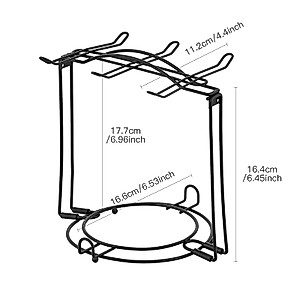 CHILDIKE Coffee Cup Rack, Tea Cup Holder Stand Dishes Organizer, Teacup Display Stand, Iron Tea Set Basket Holder Cup Drying Rack for Counter (Black)