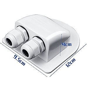 ILSSLI Solar Cable Entry Gland, Waterproof Solar Double Cable Connector Cover Solar Photovoltaic Plastic Bracket Curved ABS Dual Cable Entry Housing for Solar Panels of RV, Caravan Boat