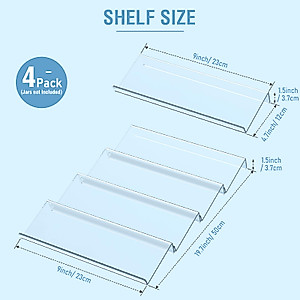 Suneerplay Spice Drawer Organizer 4 Tier, Acrylic Seasoning Organizer Rack, Clear Spice Rack Tray, Kitchen Seasoning Jars Drawers Insert (Jars Not Included/ Expandable From 9" to 18")