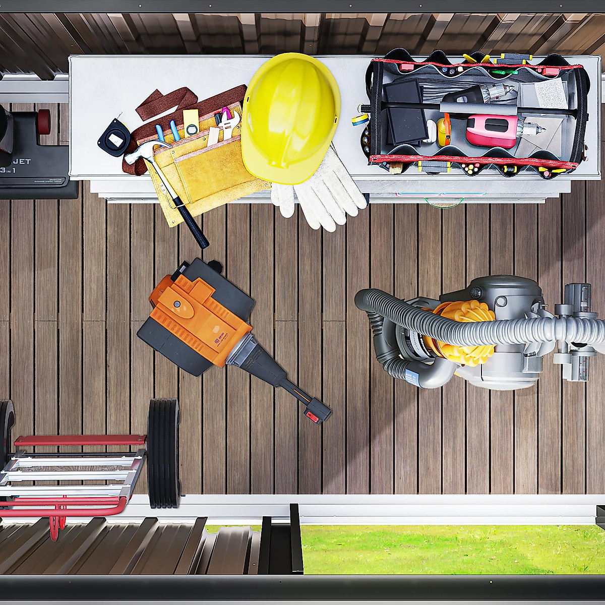 DWVO Outdoor Storage Shed 5x3FT, Heavy Duty Metal Tool Sheds Storage House with Single Lockable Door & Air Vent for Garden, Patio, Lawn to Store Bikes, Trash Bins, Tools, Lawnmowers,Brown