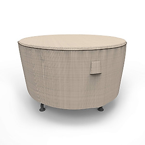 Budge NeverWet Mojave Round Patio Table Cover, Black Ivory, Medium