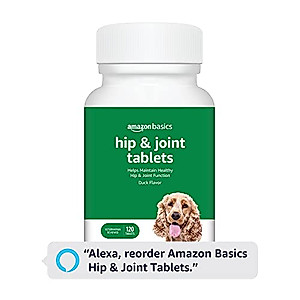 Amazon Basics Dog Hip & Joint Chewable Tablets, Duck Flavored, 120 Count (Previously Solimo)