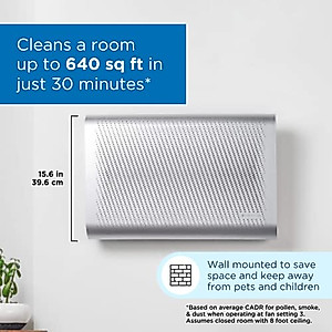 Medify Air MA-35 Air Purifier with H13 True HEPA Filter | 500 sq ft Coverage | for Allergens, Wildfire Smoke, Dust, Odors, Pollen, Pet Dander | Quiet 99.7% Removal to 0.1 Microns | Silver, 1-Pack