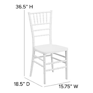 EMMA + OLIVER White Resin Stacking Chiavari Chair
