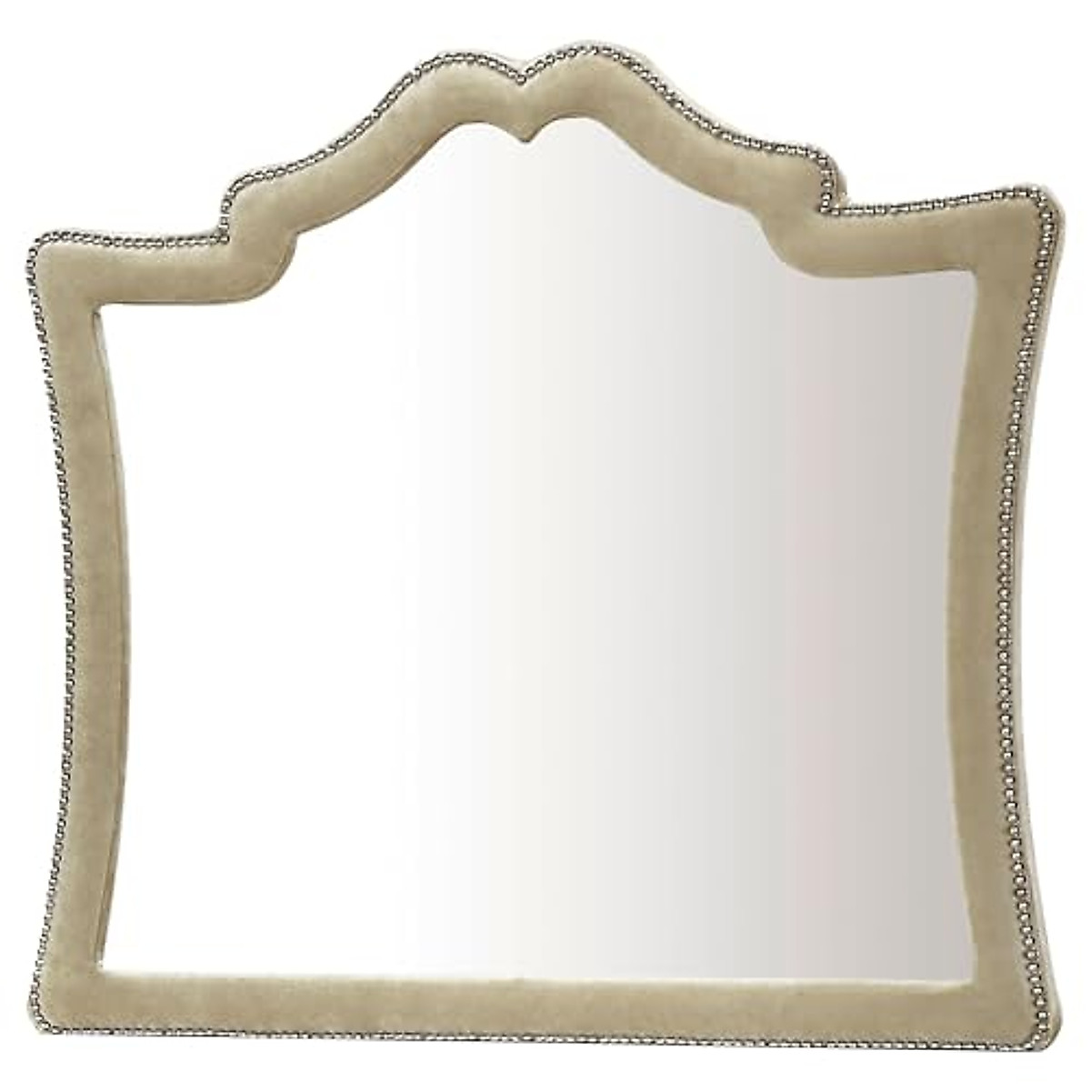 Coaster Home Furnishings Antonella Modern Classic 5-Piece Bedroom Set Velvet Upholstered Eastern King Size Panel Bed Frame 79-inch Headboard Ivory and Camel 223521KE-S5