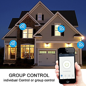 YIFAN 20A Smart Plug, WiFi Bluetooth Smart Outlets Compatible with Alexa and Google Assistant, Mini Remote Control Plugs with Timer Function, No Hub Required, FCC/ROHS Listed Socket