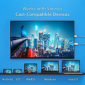 j5create ScreenCast HDMI Wireless Display Adapter Receiver - Mirror Phone, Tablet, Laptop to HDTV - Compatible with MiraCast, AirPlay, Android, Windows 10 PC, iOS, iPhone, Tablet (JVAW56)