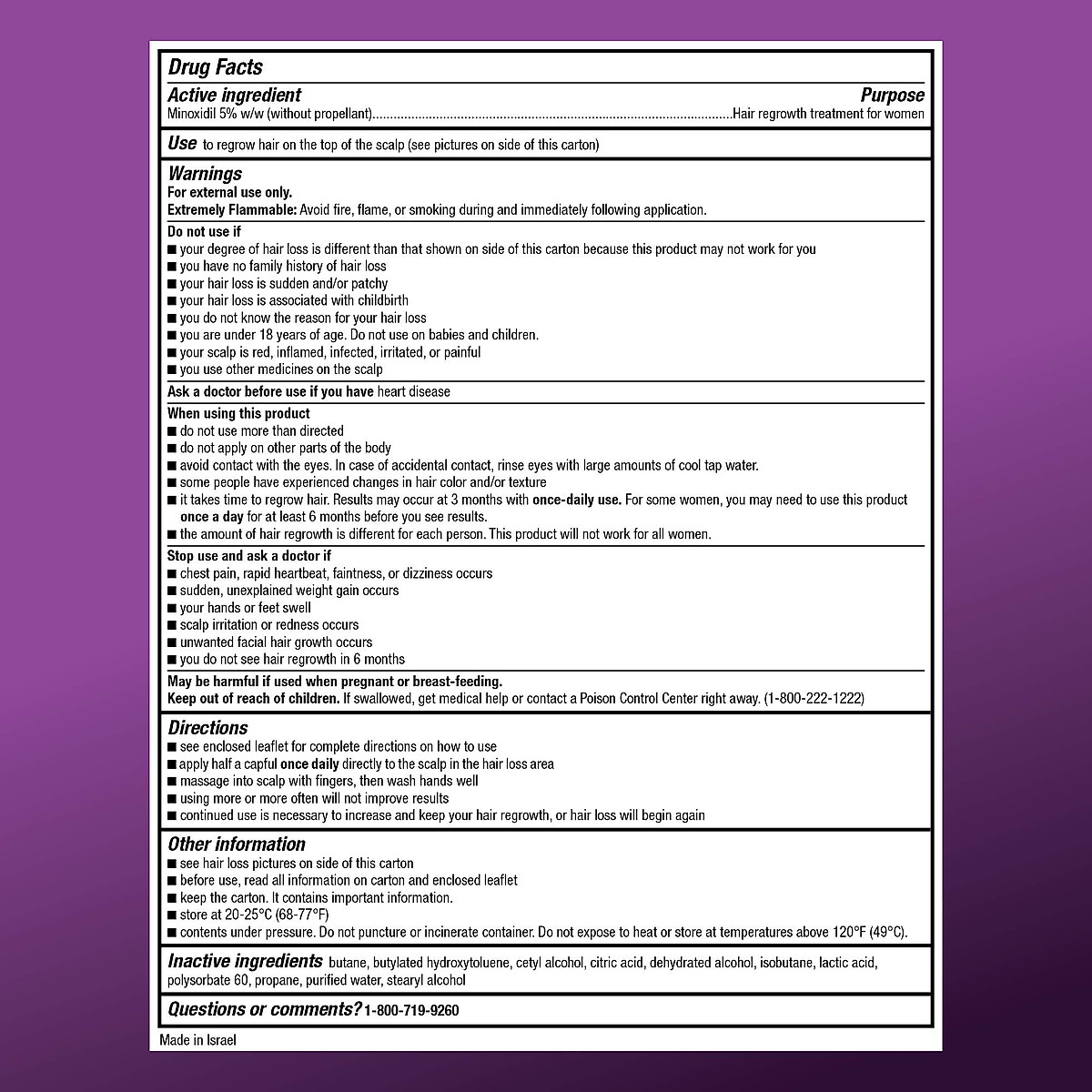 Amazon Basic Care Hair Regrowth Treatment For Women, Minoxidil 5% Topical Aerosol (Foam), 12 Month Supply, Unscented, 2.11 ounce (Pack of 6)