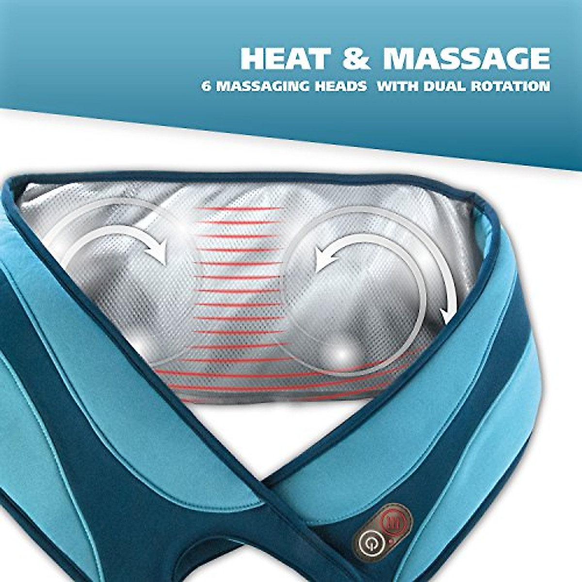 Wahl Corded Light Rotational Kneading Body Massage Wrap with Targeted Massage Nodes and Heat for Shoulder, Back, Leg, and Calf Pain Relief – FSA Eligible - Model 4270