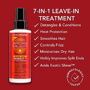 Creme of Nature, Argan Oil for Hair, Perfect 7-in-1 Leave-in Treatment, for Healthy Hair with Exotic Shine, 5.1 Fl Oz (Package May Vary)