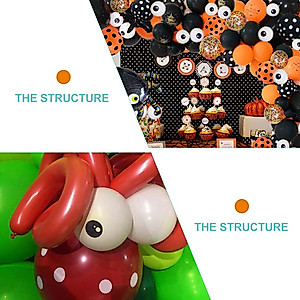 NUOBESTY 100PCS Halloween Eyeball Balloons 5 Inch Inflatable Thickened White Latex Balloons Round Eyeball Aluminum Film Balloons for Halloween Party Decoration Supplies