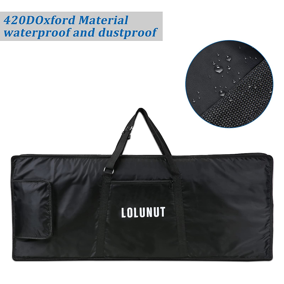 LOLUNUT 61 Key Keyboard Bag Thickened Waterproof Electronic Piano Cover Case for Electronic (Black)