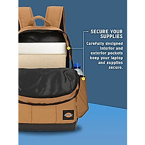 Dickies Journeyman Extra Large Capacity Backpack Classic Logo Water Resistant Casual Daypack for Travel Fits 15.6 Inch Notebook (Brown Duck)