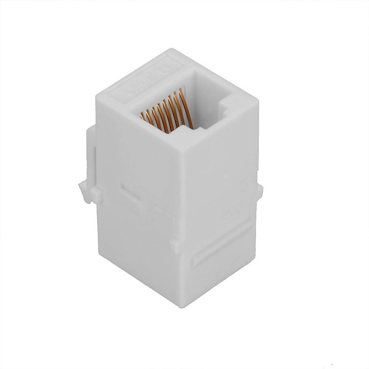 TENINYU 10-Pack CAT6 RJ45 Keystone Jack Female Coupler Insert Snap-in Connector Socket Adapter Port for Wall Plate Outlet Panel - White