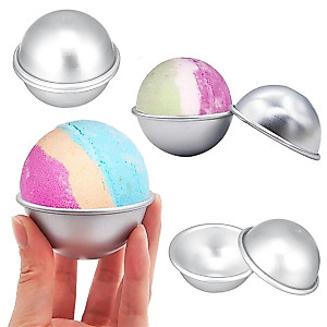 16 Pcs Bath Bomb Mold Kit,8 Sizes DIY Bath Bomb Molds Set Aluminum Alloy Bath Salt Ball Moulds Handmade Crafts Gifts