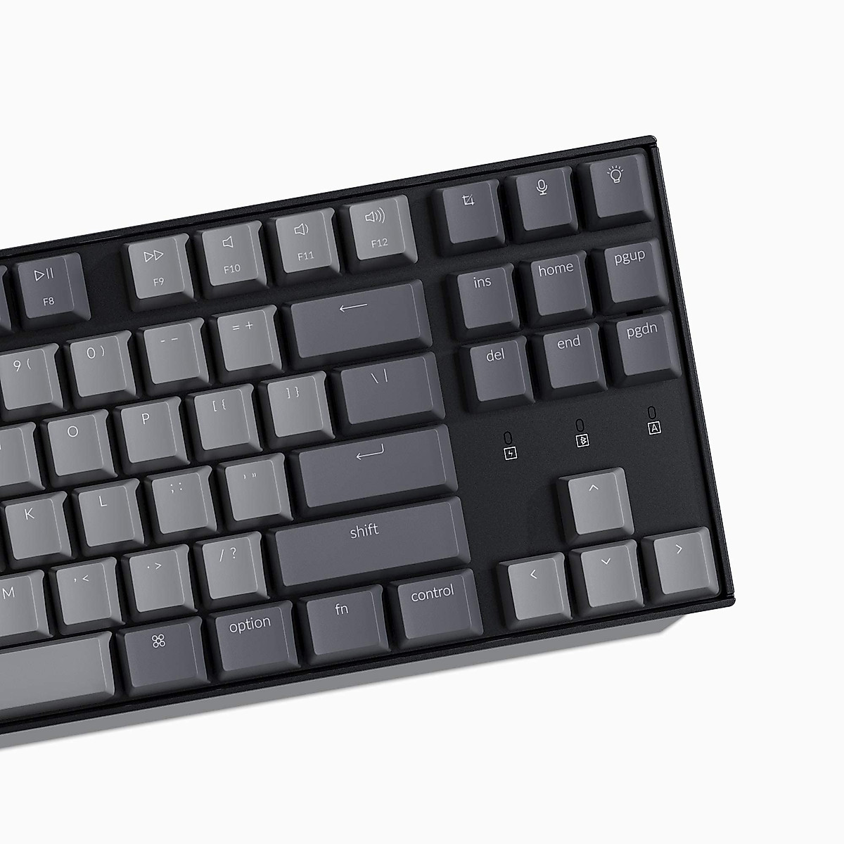 Keychron K8 Hot-swappable Wireless Bluetooth/Wired USB Mechanical Keyboard with Gateron G Pro Blue Switch/White LED Backlight/N-Key Rollover, Tenkeyless 87-Key Computer Keyboard for Mac Windows