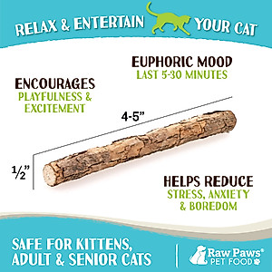 Raw Paws Silvervine for Cats (30-ct) - Silvervine Cat Toys for Indoor Cats - Catnip Sticks - Matatabi Cat Chew Stick - Silvervine Sticks for Cats, Silver Vine Sticks Cat Kicker Toy, Cat Toy Silvervine