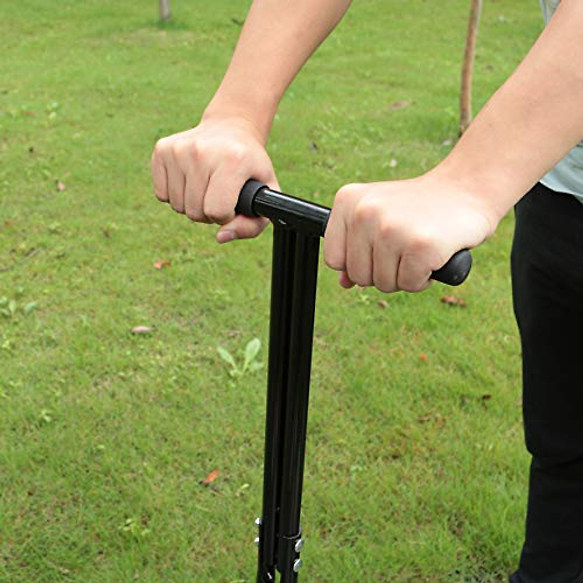 Gardzen Plug Aeration, Hand Hollow Tine Lawn Aerator, Heavy Duty Aerator for Compacted Soils and Lawns, 35" x 11", Black