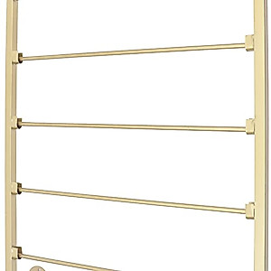 LGXSHOP Towel Rack, 5 Tier Hanging Towel Rack, Industrial Metal Wall Mounted Garment Rack, Space Saving Towel Display Rack for Entrance, Bedroom, Bathroom, Closet, Boutique -Gold