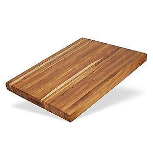 Teak Cutting Board Extra-Large (24x18x1.75 inch) Carving Board With Hand Grip, Teak Butcher Block, The Leif