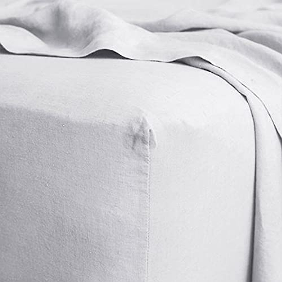 Merryfeel Linen Sheet Set Queen, Luxurious 100% French Linen Bed Sheets Deep Pocket Sheets, 4 Pieces Breathable Bedding Set, Washed French Linen Sheet- Grey