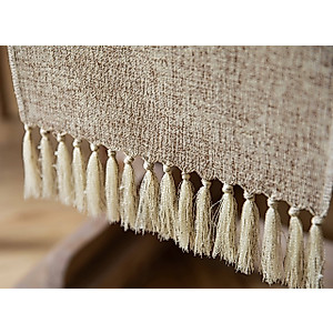 ZeeMart Beige Table Runners 90 Inches Long, Burlap Linen Style Rustic Farmhouse Table Runner, Long Boho Dining Table Runner, 13x90 Inches, Oatmeal Beige