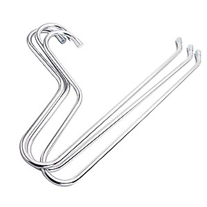 YUNAI 3Pcs Stainless Steel Pants Hangers, Open Ended Hangers, Jean Hangers, Strong Durable Anti-Slip Slacks Hangers for Space Saving.(Silver)