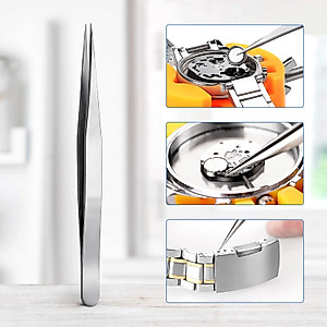 JOREST Watch Battery Replacement Tool Kit, Watch Wrench Back Remover for Rotate Open Watch Cover, Watch Case Opener Set with Watch Back Remover Holder, Only for Grooved Watches