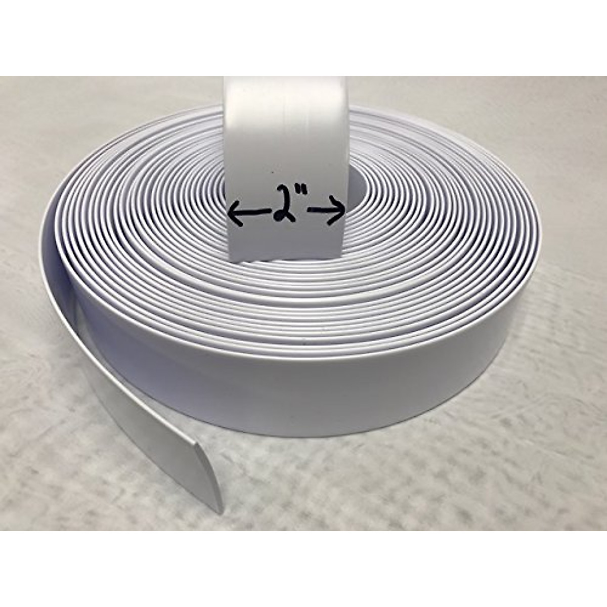 2" Wide x 200' Roll Vinyl Strap for Patio Chairs, Lawn Furniture, and Deck Chairs, Make Your Own Replacement Straps, (201 White)