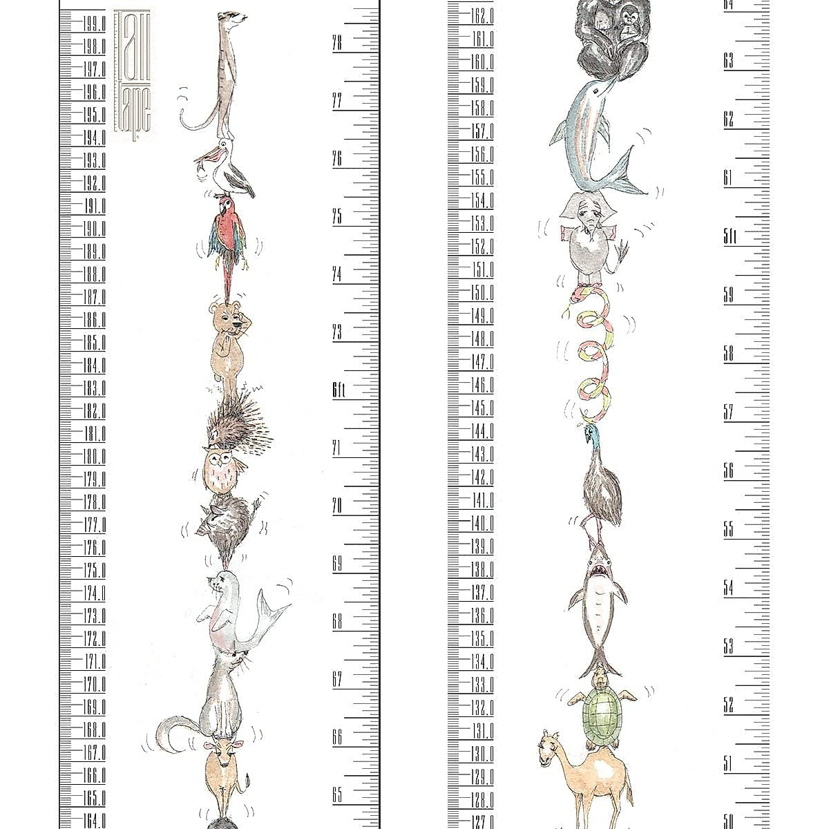 TALLTAPE - Portable Roll-up Height Chart Plus 1 Sharpie Marker Pen to Measure Children Growth from Birth, Choice of 10 Designs, a Memento for Life (Luxury Wild Animal, Large Talltape)