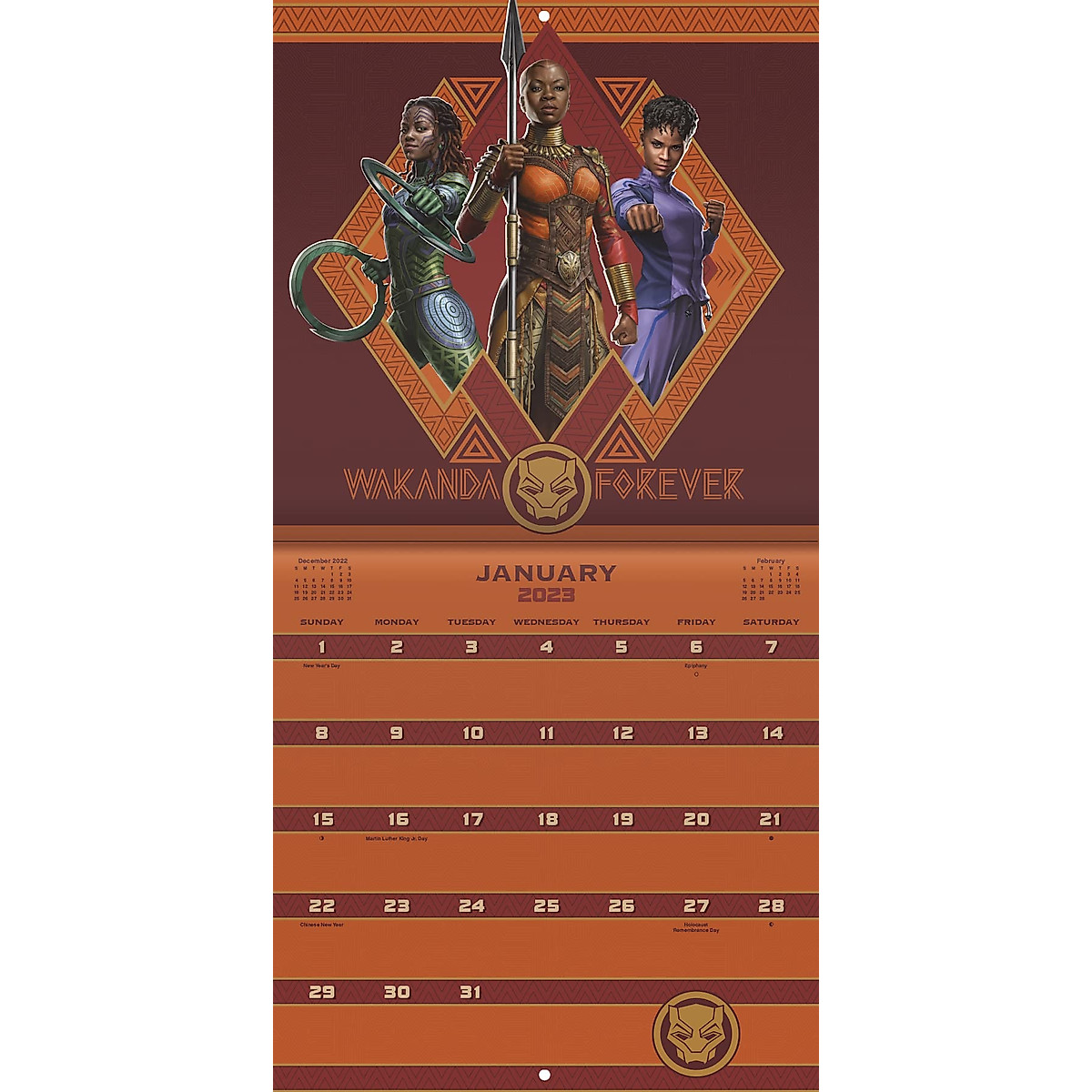 2023 Marvel Black Panther: Wakanda Forever Wall Calendar