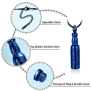 mingkejw Cremation Jewelry for Ashes for Human Beer Bottle Pendants Necklace for Ashes for Men Jewelry Keepsake Memorial Urn Necklace for Women pet
