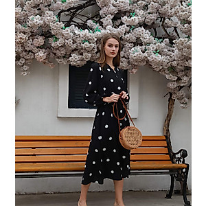 Rattan Bags for Women - Handmade Wicker Woven Purse Handbag Circle Boho Bag Bali - Crossbody Heart