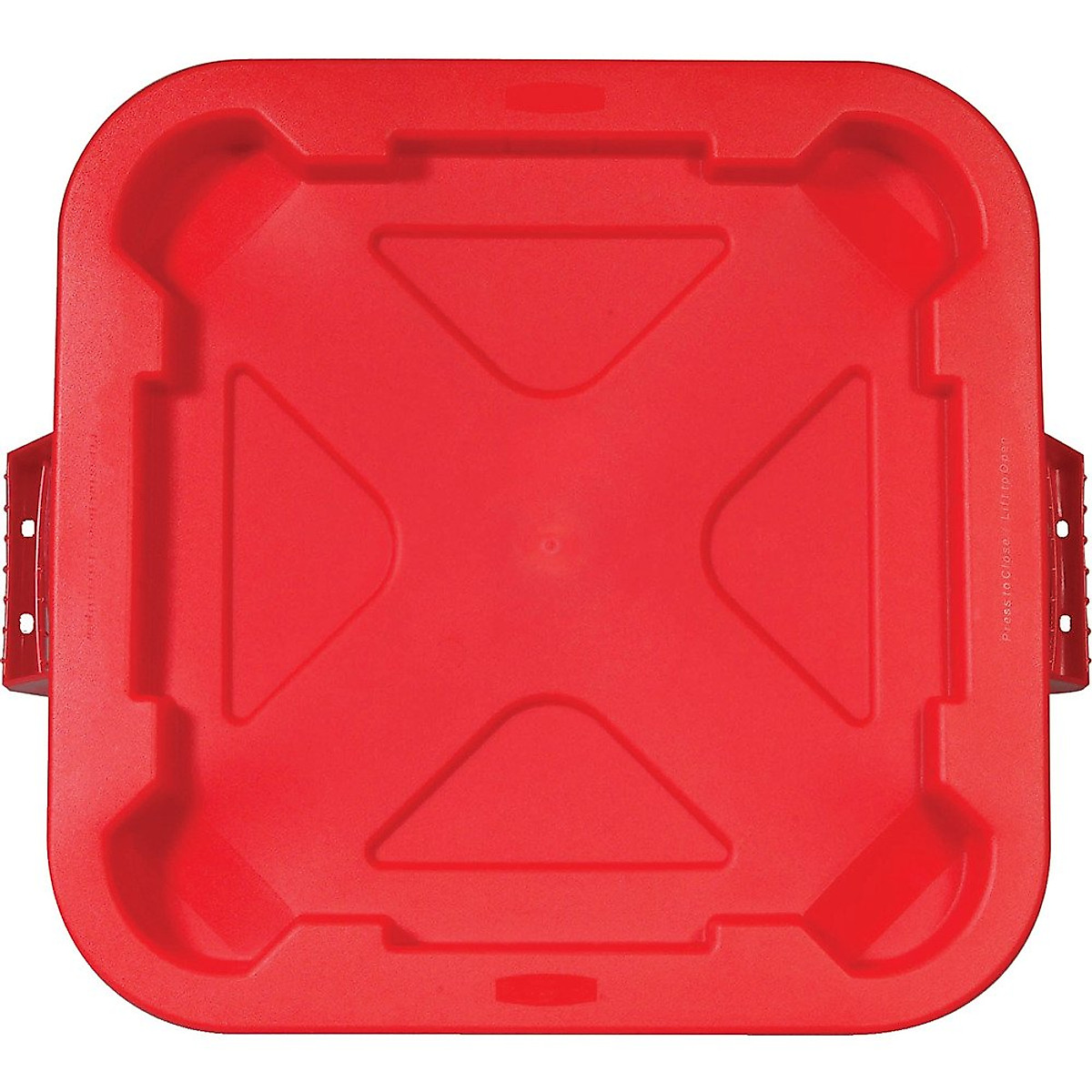 Rubbermaid Commercial Products BRUTE Square Snap Lock Lid, Red, Compatible with the Rubbermaid Heavy Duty 40-Gallon Garbage Bins