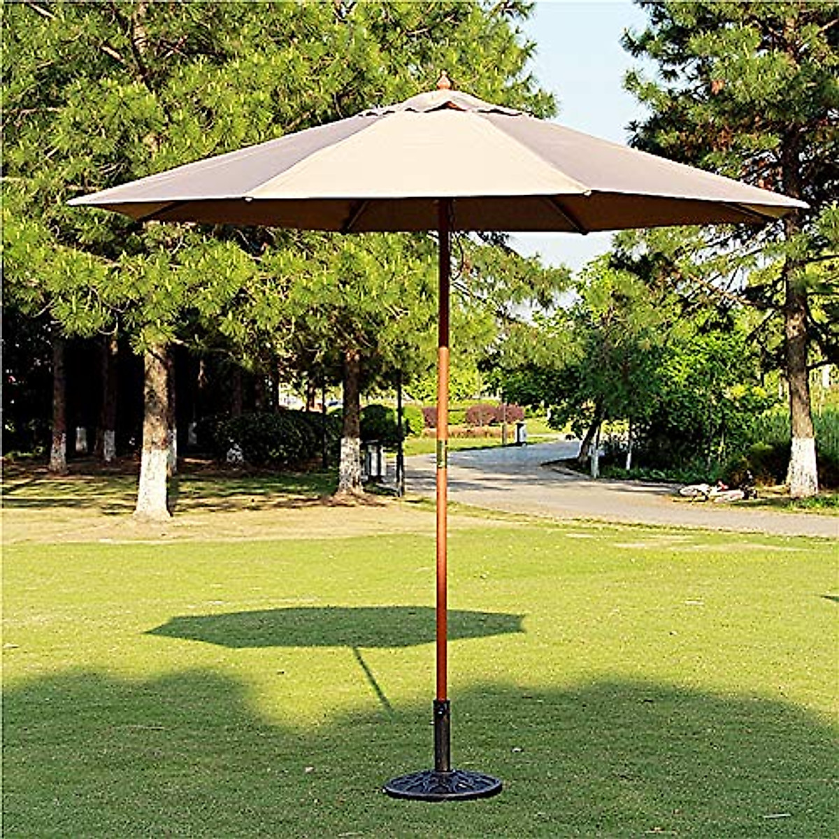 PARASOL HFDIG Outdoor Umbrella, Large Sun Umbrella, Garden Umbrella, Polyester Cloth Umbrella Cloth | Wooden/Rust-Proof Iron Umbrella Pole | Radius 62CM | Without Base