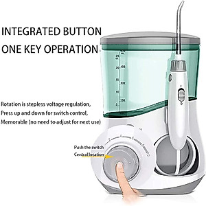 GIENEX Water Flosser for Teeth, Dental Oral Irrigator with 6 Jet Tips, 600ML Water Tank, Non-Slip Base, Quiet Electric Flosser for Braces Care, Teeth Cleaner